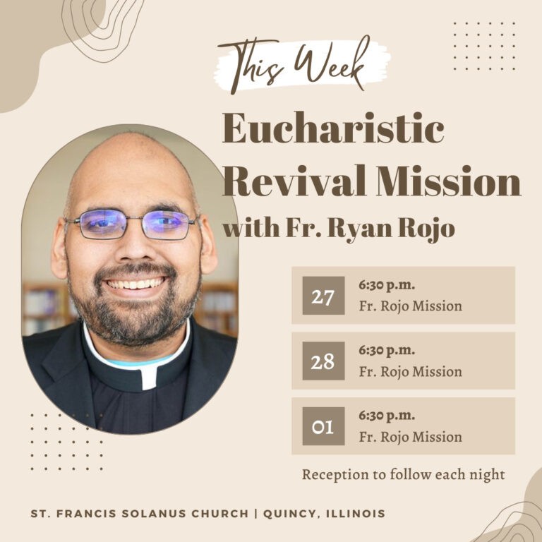 Join Fr. Ryan Rojo For A Parish Mission at St. Francis - February 27th ...